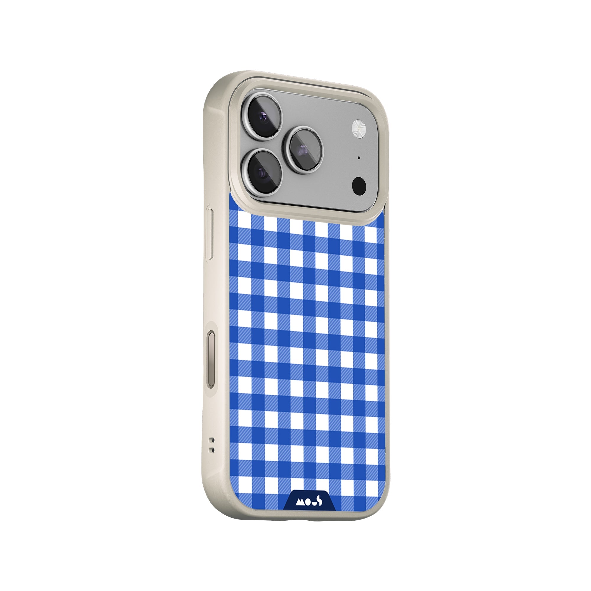 Mous | Breeze Protective Phone Case Magsafe - Vibrant Blue Gingham Pattern
