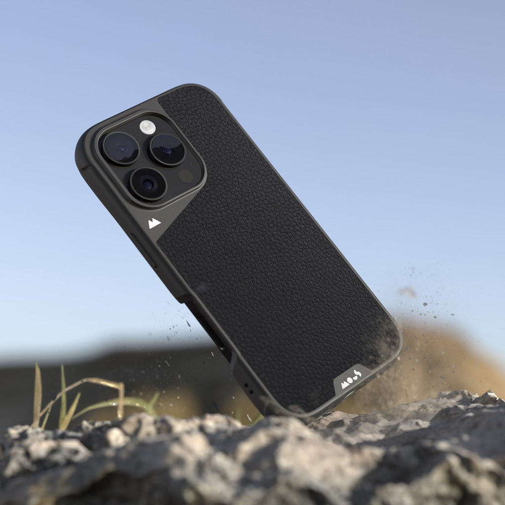 Mous | Black Leather Protective Phone Case - Limitless